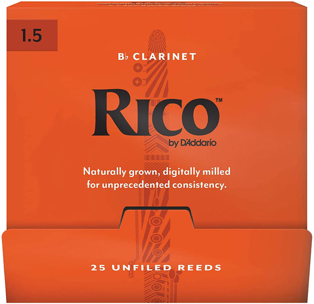 Rico Bb Clarinet Reeds - #1-1/2, 25 Box, Individually-Sealed - Cosmo Music