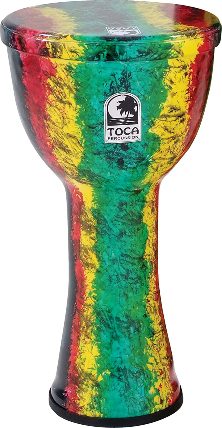 Toca Freestyle Lightweight Djembe - 12", Rasta - Cosmo Music