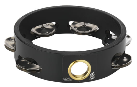 Remo Headless Tambourine - Quadura Black, 6" - Cosmo Music