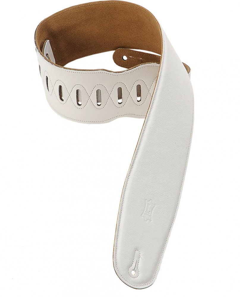 Levy's M4GF 3 1/2" Garment Leather Bass Strap with Foam Padding - White ...