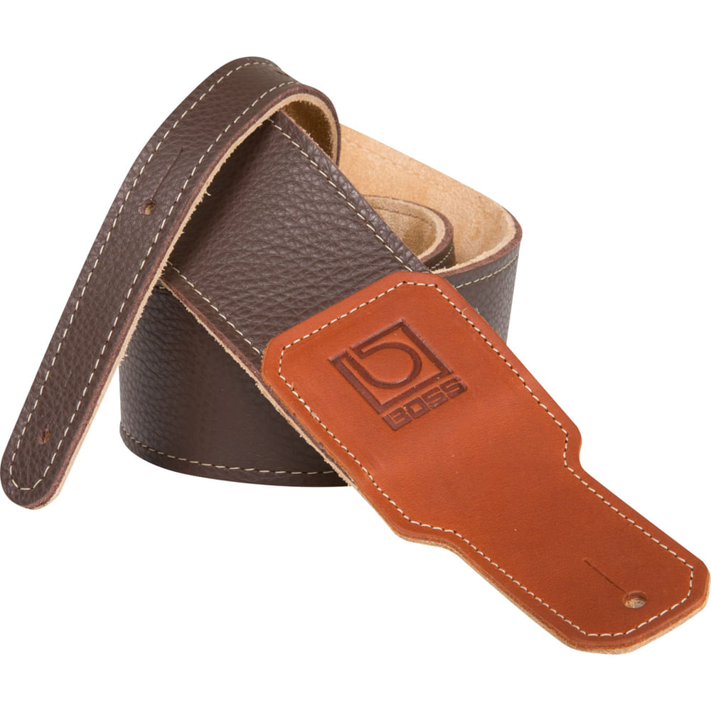 BOSS BSL-30 Leather Guitar Strap - 3", Brown - Cosmo Music