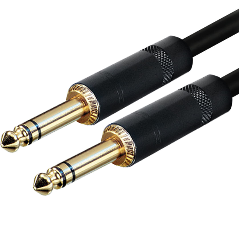 Cable Digiflex HSS-15 15' Preformance Black/Gold TRS to TRS - Cosmo Music