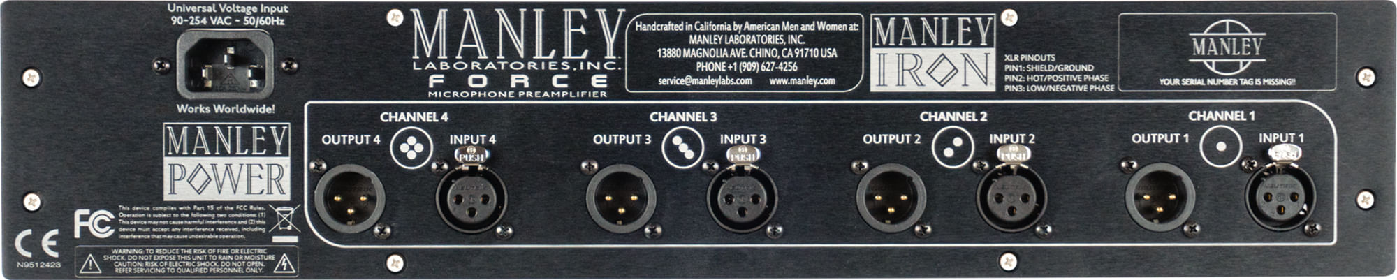 Manley Force 4-Channel Tube Microphone Preamp - Cosmo Music