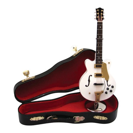 Mini Falcon Guitar with Case - White, 7" - Cosmo Music