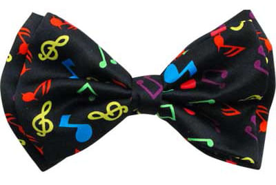 Music Notes Bow Tie - Black/Multi - Cosmo Music