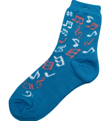 Music Note Socks - Blue - Cosmo Music