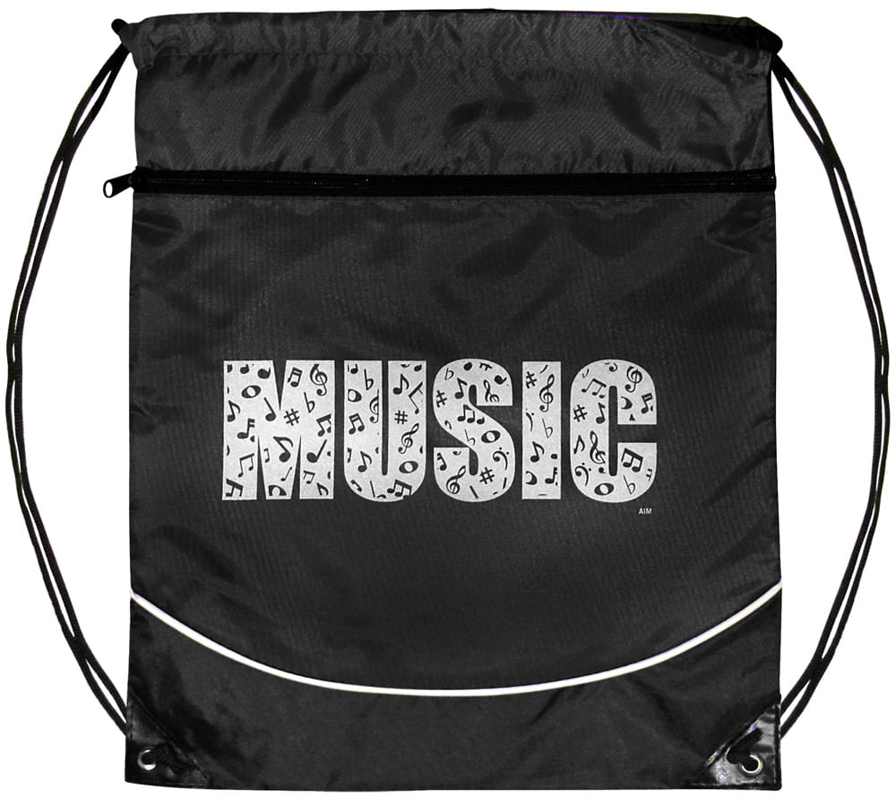 Music Drawstring Bag - Black - Cosmo Music