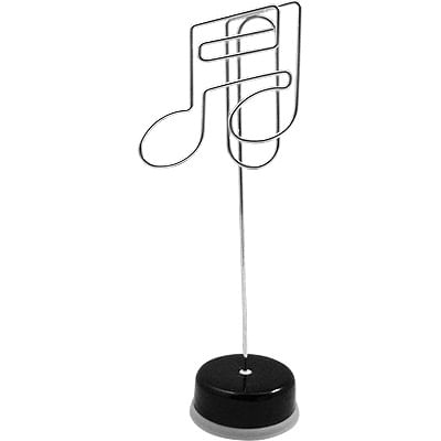 16th Note Paper Clip Stand - Silver with Black Base - Cosmo Music