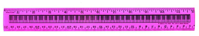 Keyboard Ruler - Assorted, 12" - Cosmo Music