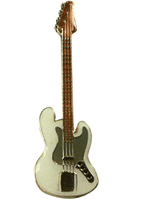 Electric Bass Pin - White | Cosmo Music - Cosmo Music