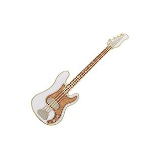 Electric Bass Pin - White - Cosmo Music