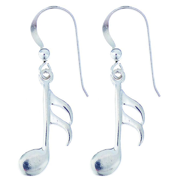 16th Note Sterling Silver Earrings - Cosmo Music