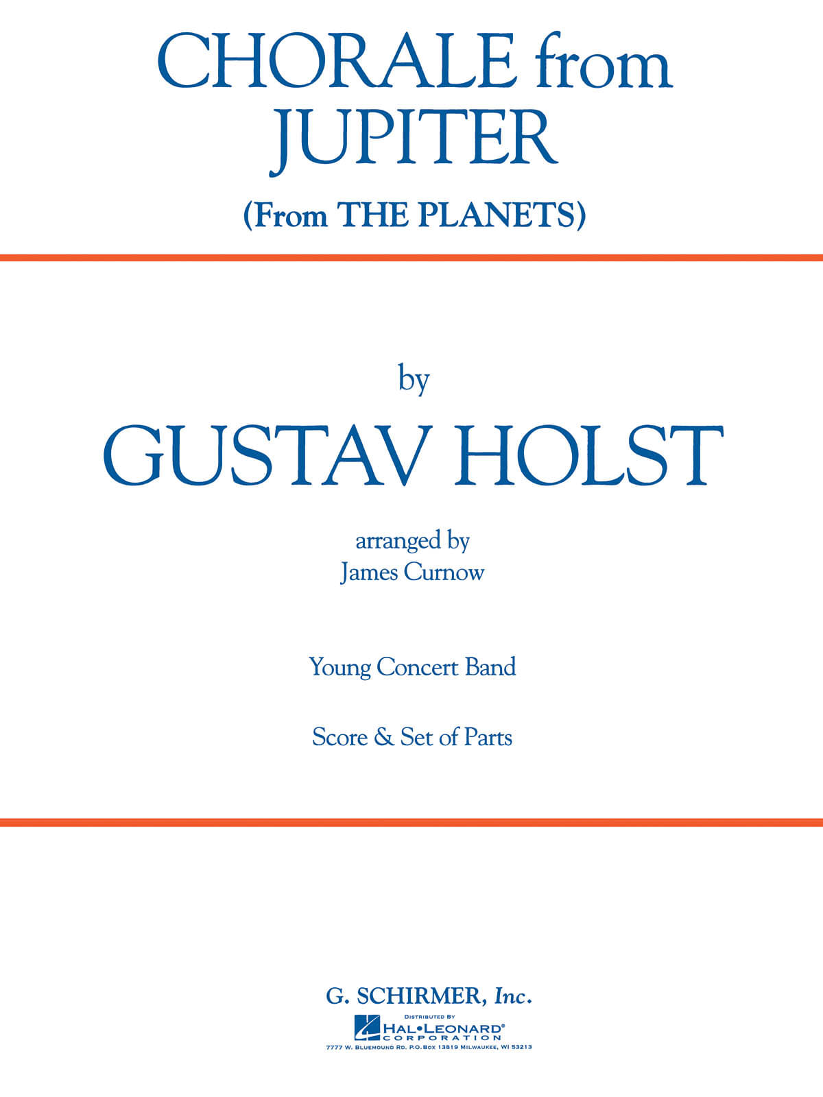 Chorale from Jupiter (The Planets) - Score & Parts, Grade 2 - Cosmo Music