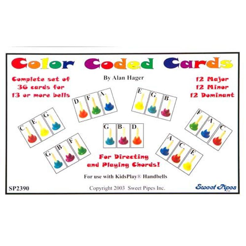 Music Color Coded Handbell Cards (36 chord set for 13 notes - Cosmo Music
