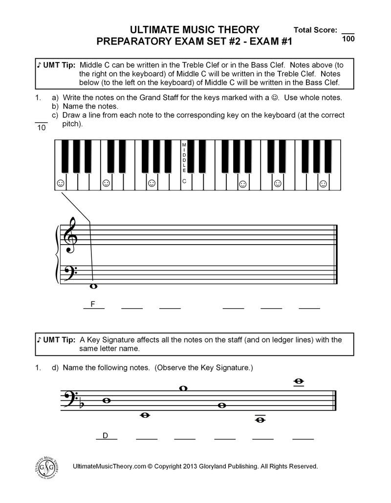 Preparatory Music Theory Exams Set 2 - Cosmo Music