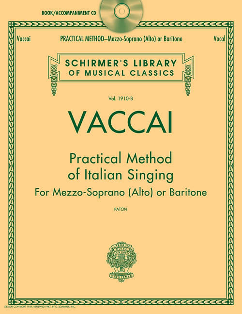 Music Vaccai Practical Method of Italian Singing wCD Mezzo/A - Cosmo Music