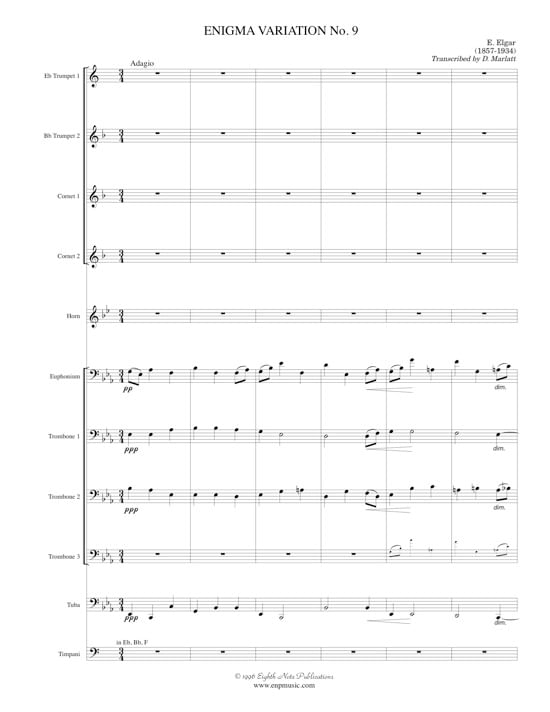 Enigma Variation No.9 - Brass Choir - Cosmo Music